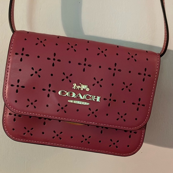 Coach | Bags | Coach Pink Mini Laser Cut Crossbody Bag | Poshmark